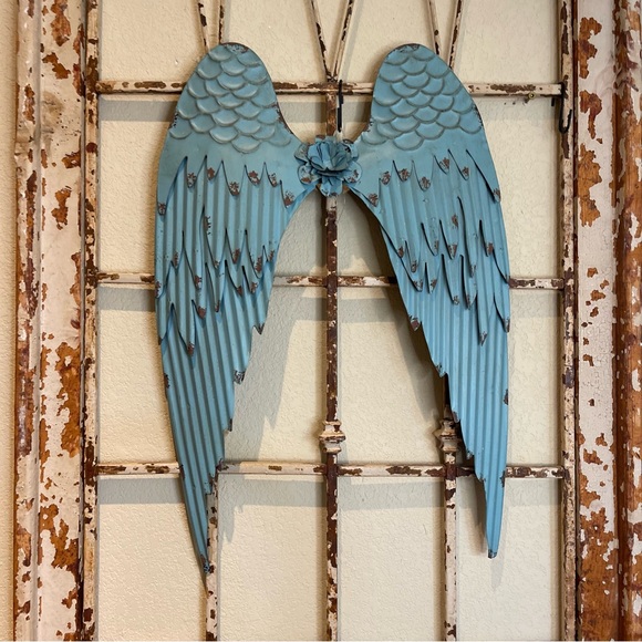 unbranded | Wall Decor | Metal Turquoise Angel Wing Decor 25 | Poshmark